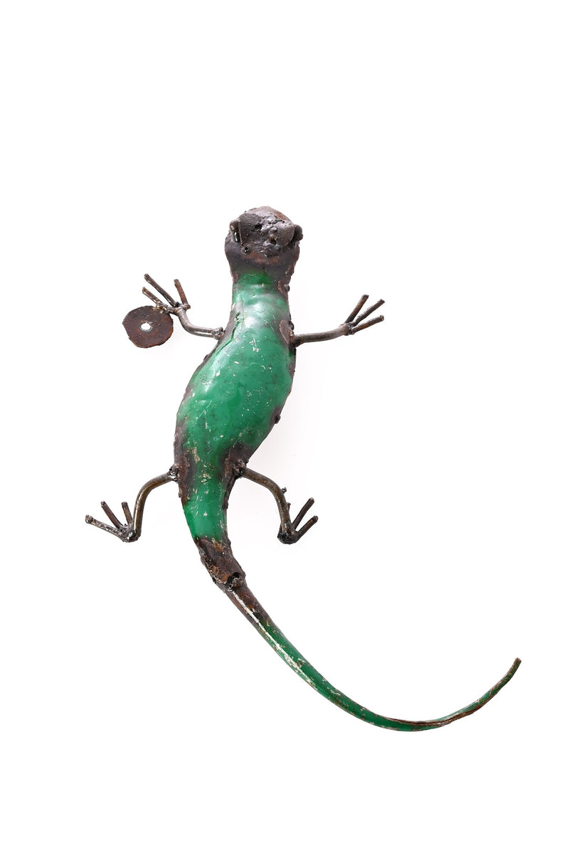 Green Recycled Metal Salamander Sculpture – Swahili Wholesale